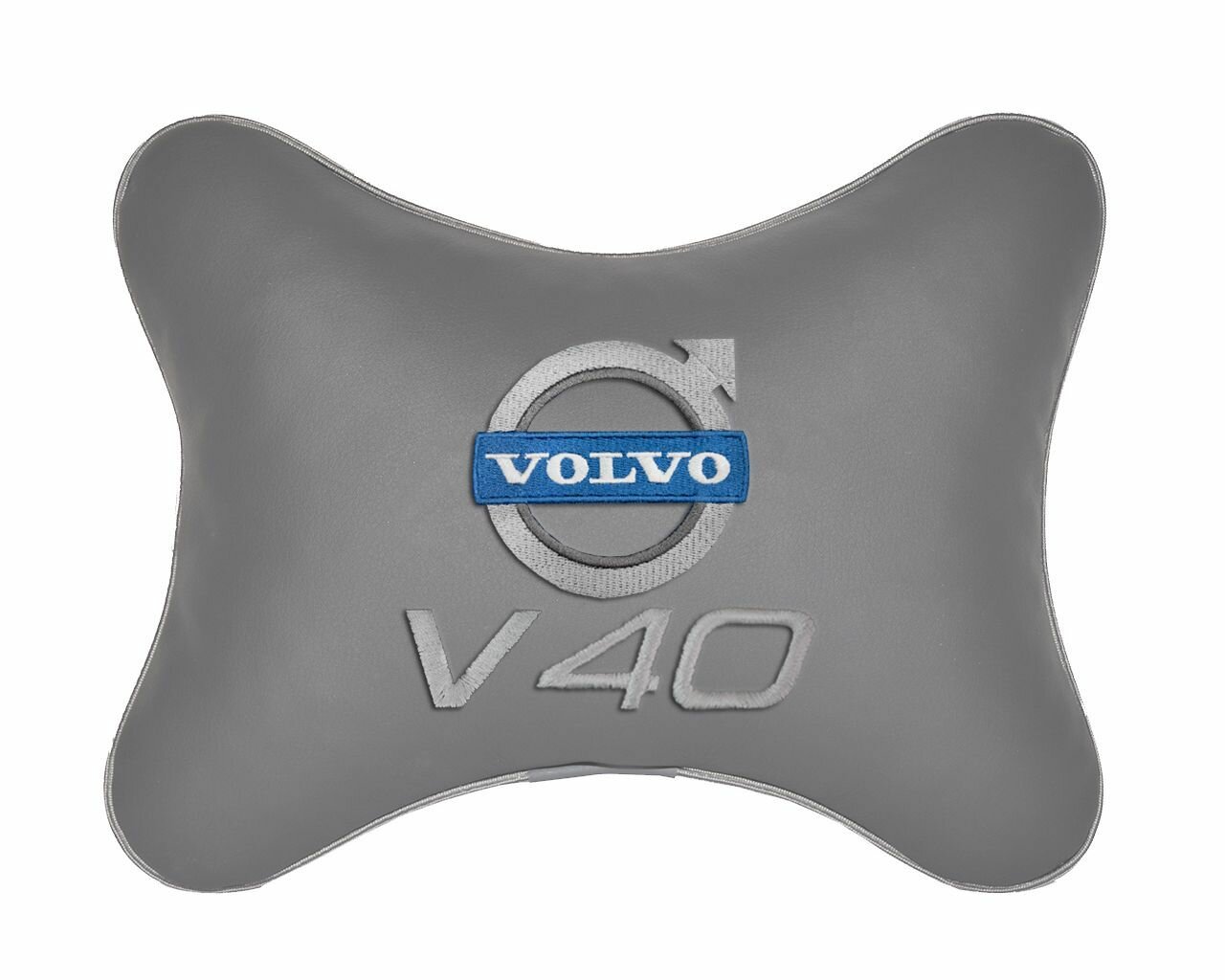 Подушка на подголовник автомобильная серая экокожа VOLVO V40