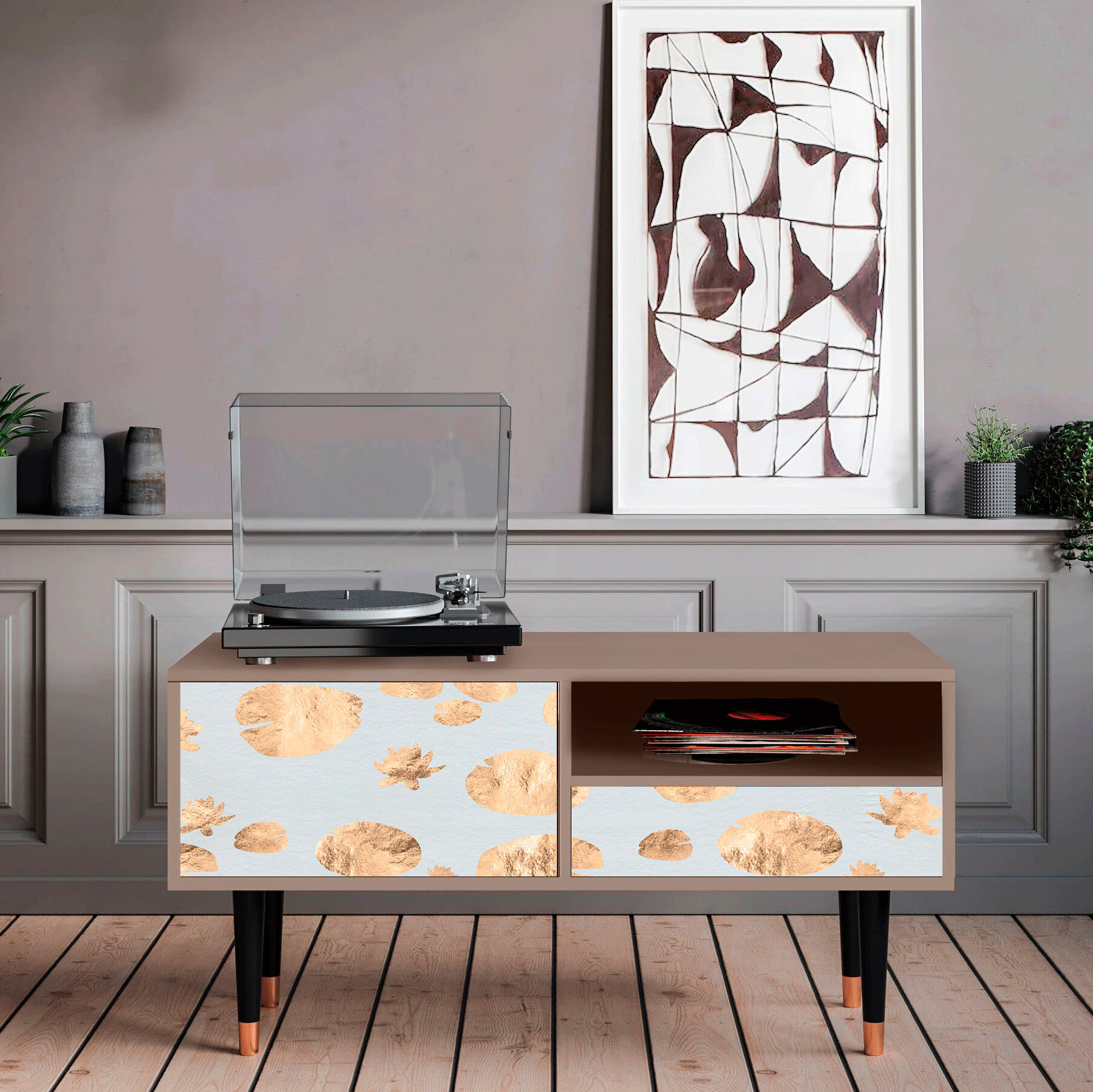 ТВ-Тумба - STORYZ - T3 Blue Giraffe, Размер - 115 x 59 x 48 см, Цвет корпуса - , Бежевый