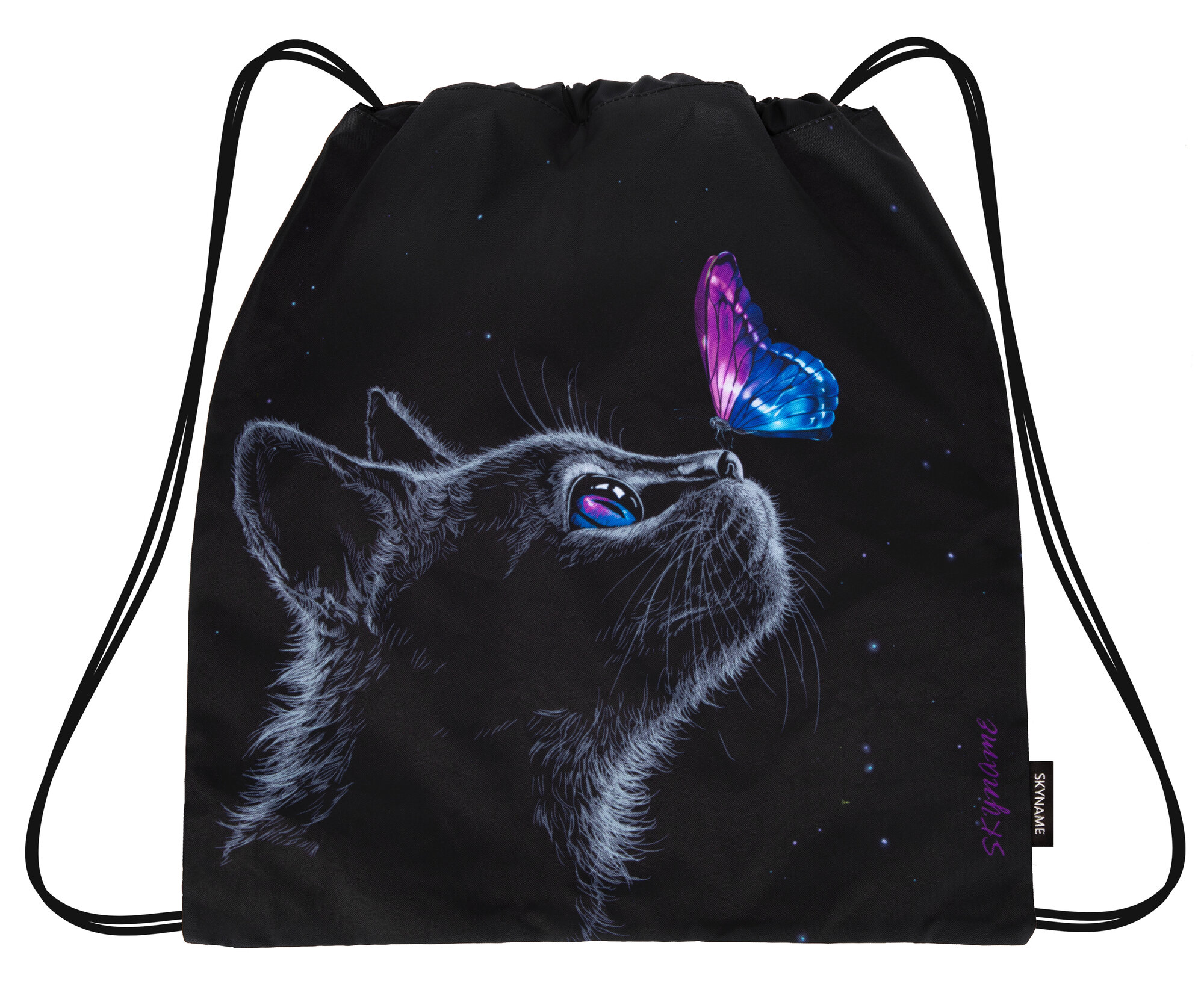 Мешок для обуви для девочки в школу увеличенного размера 45 х 40 см с лямками из шнурков