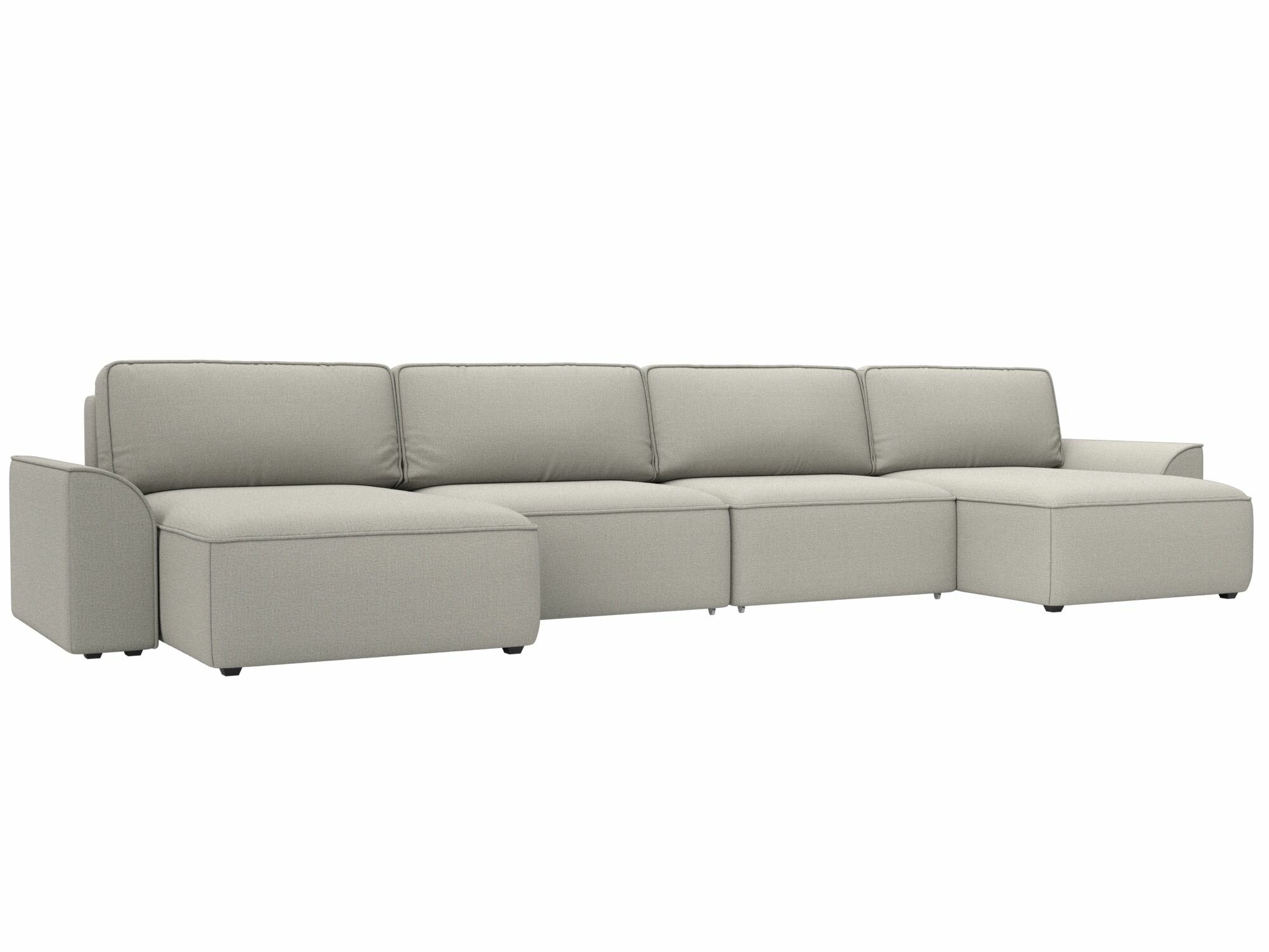 Диван п-образный Amber лонг, Еврокнижка, 442x160x90, бежевый