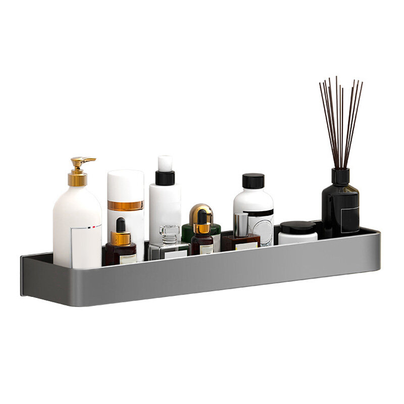 Настенные полки для хранения для ванной комнаты, алюминиевая полка для хранения душа, плавающая полка для ванной комнаты, серая, 30 см, однослойная