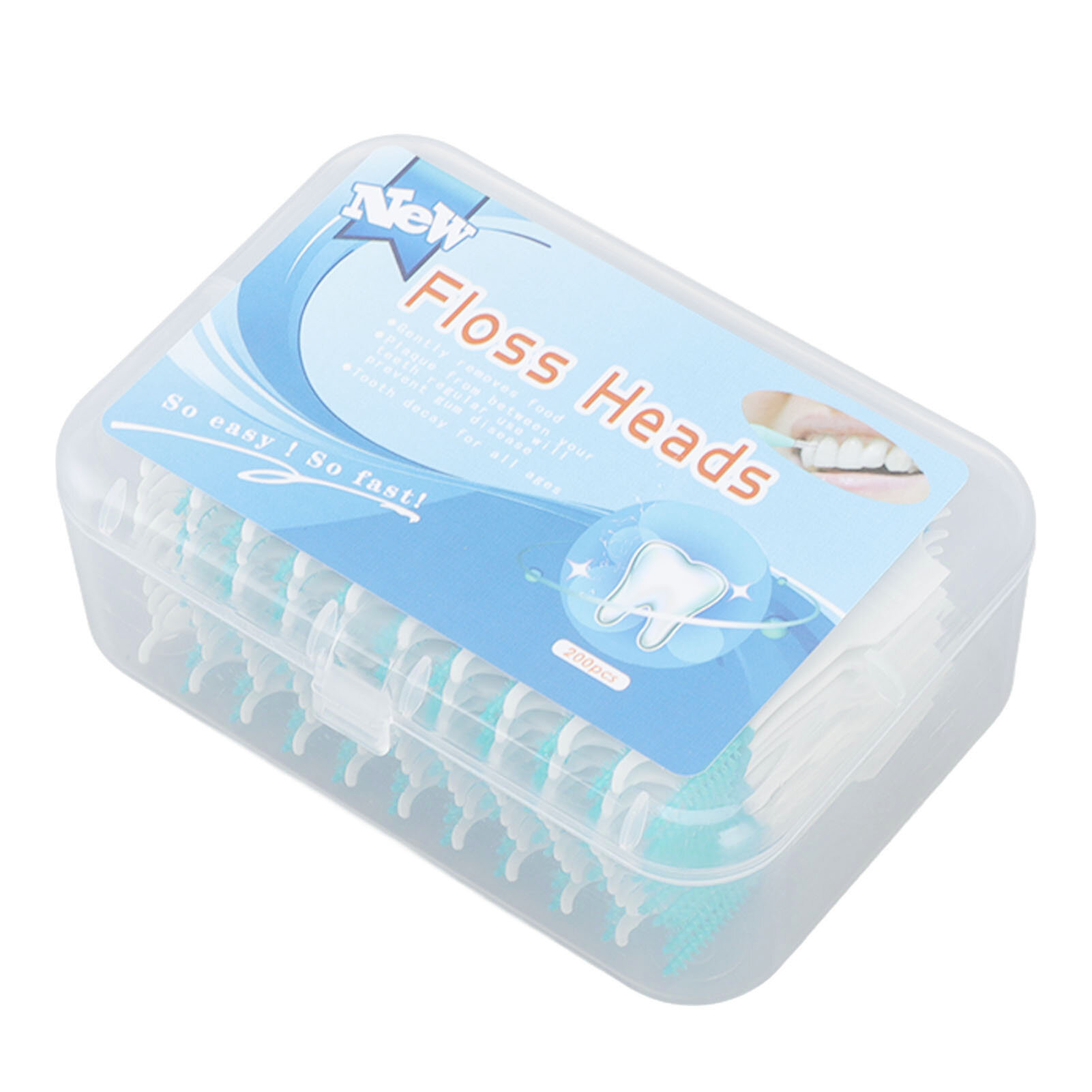 Мятно-зеленая межзубная щетка, 200 шт, мягкая силиконовая головка, портативный зубочистка с футляром для ухода за полостью рта, удобный размер для путешествий