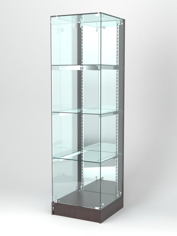 Витрина "астерия ХИТ продаж" №3 (с дверкой, задняя стенка - зеркало), Дуб Венге