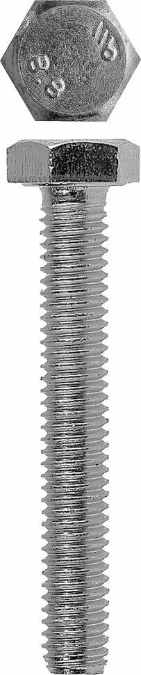 Болт ЗУБР с шестигранной головкой, DIN 933, оцинкованный, M12x40 мм, ТФ6, 3 шт, 4-303076-12-040
