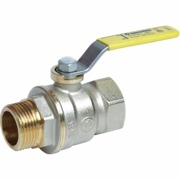 Кран шаровой газовый Giacomini полнопроходной 1/2" ВР-НР рычаг (R734LGAX003)