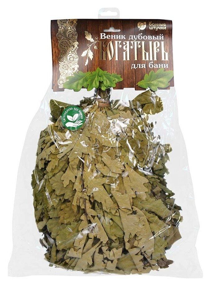 Веник для бани Банные штучки Богатырь дубовый, 60см / товары для бань и саун