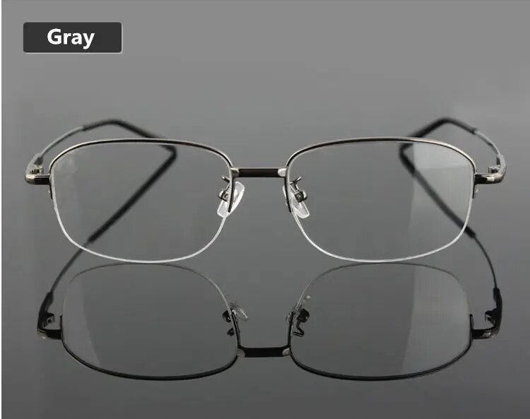 Титановые очки GREY, полусплавная оправа