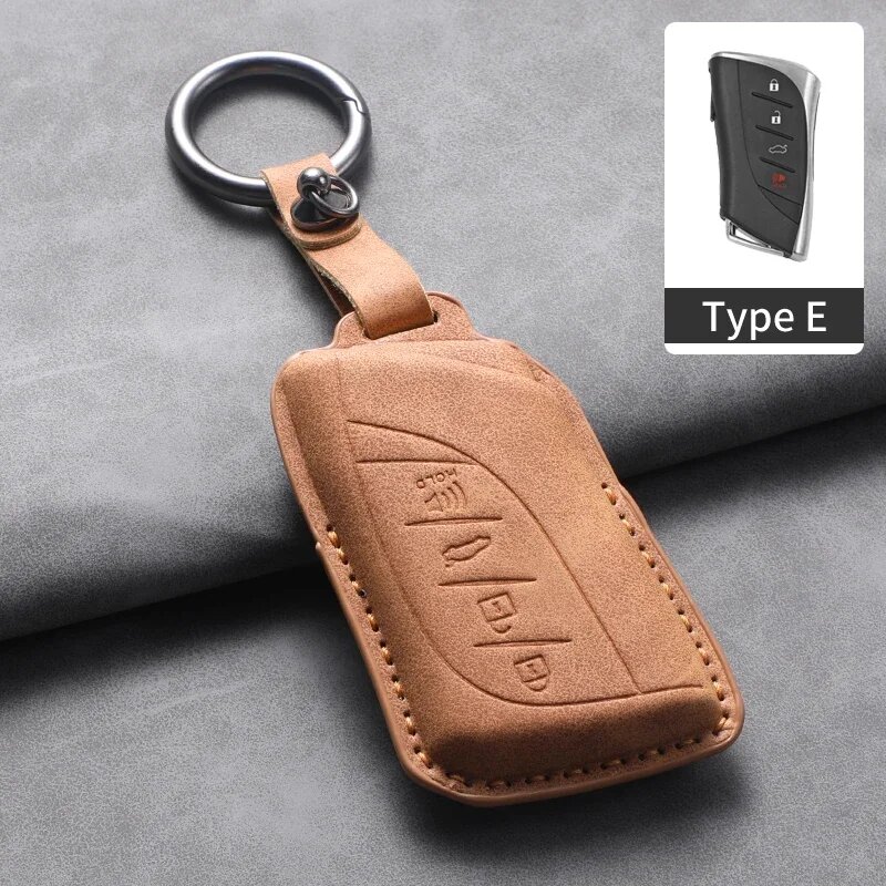 Кожаный чехол для автомобильного ключа для Lexus NX IS RX ES GX LX LS UX GS 200 260 E-orange Keyring