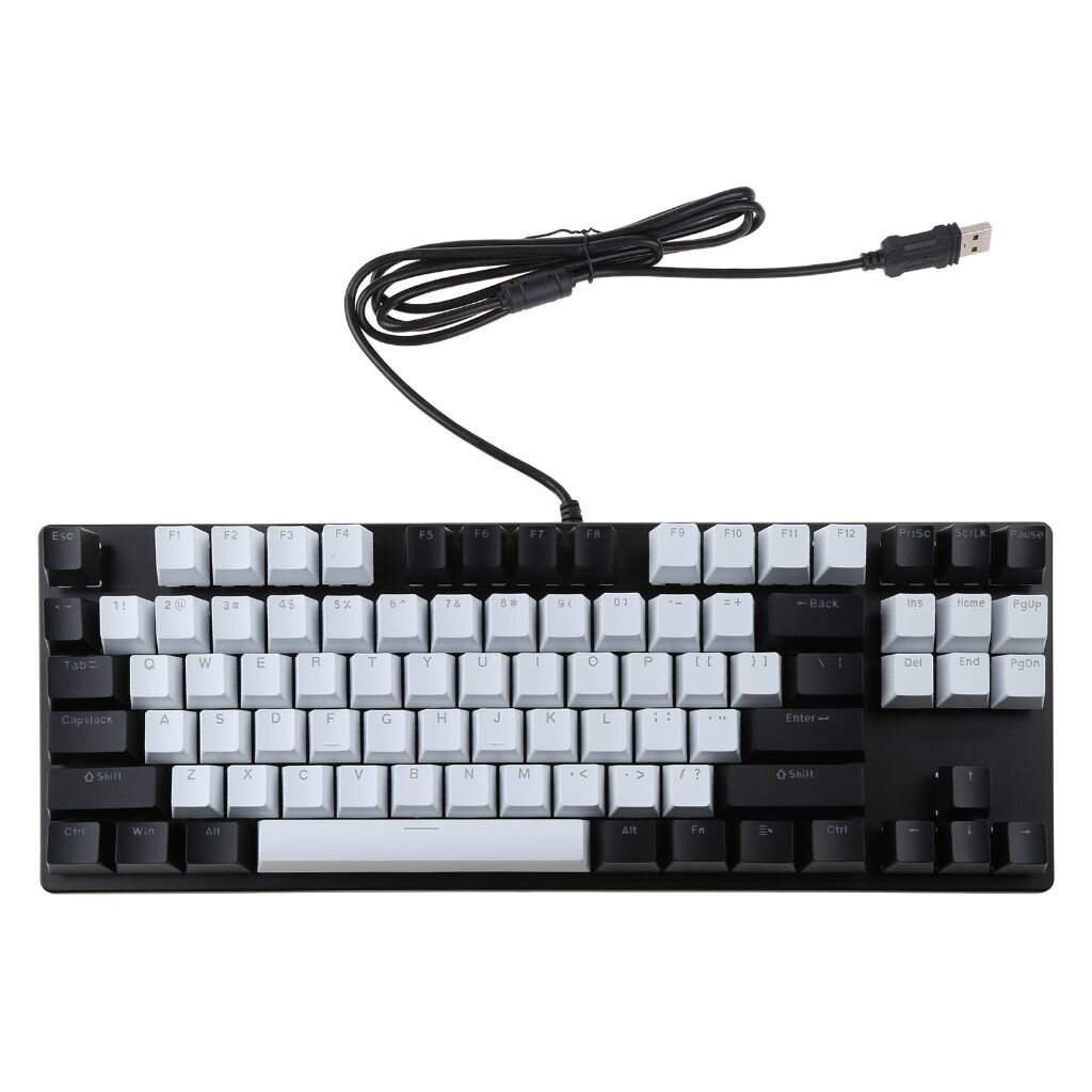 USB-проводная механическая клавиатура green axis с 87 клавишами crack K550 punk-белый и черный Шуанпин-зеленая ось