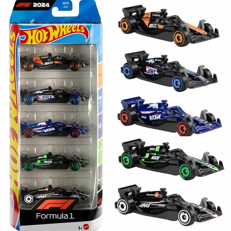 Набор машинок Mattel Hot Wheels 5-Pack Race Team, Formula 1 -Themed 1:64 Scale Die-Cast Toy Cars