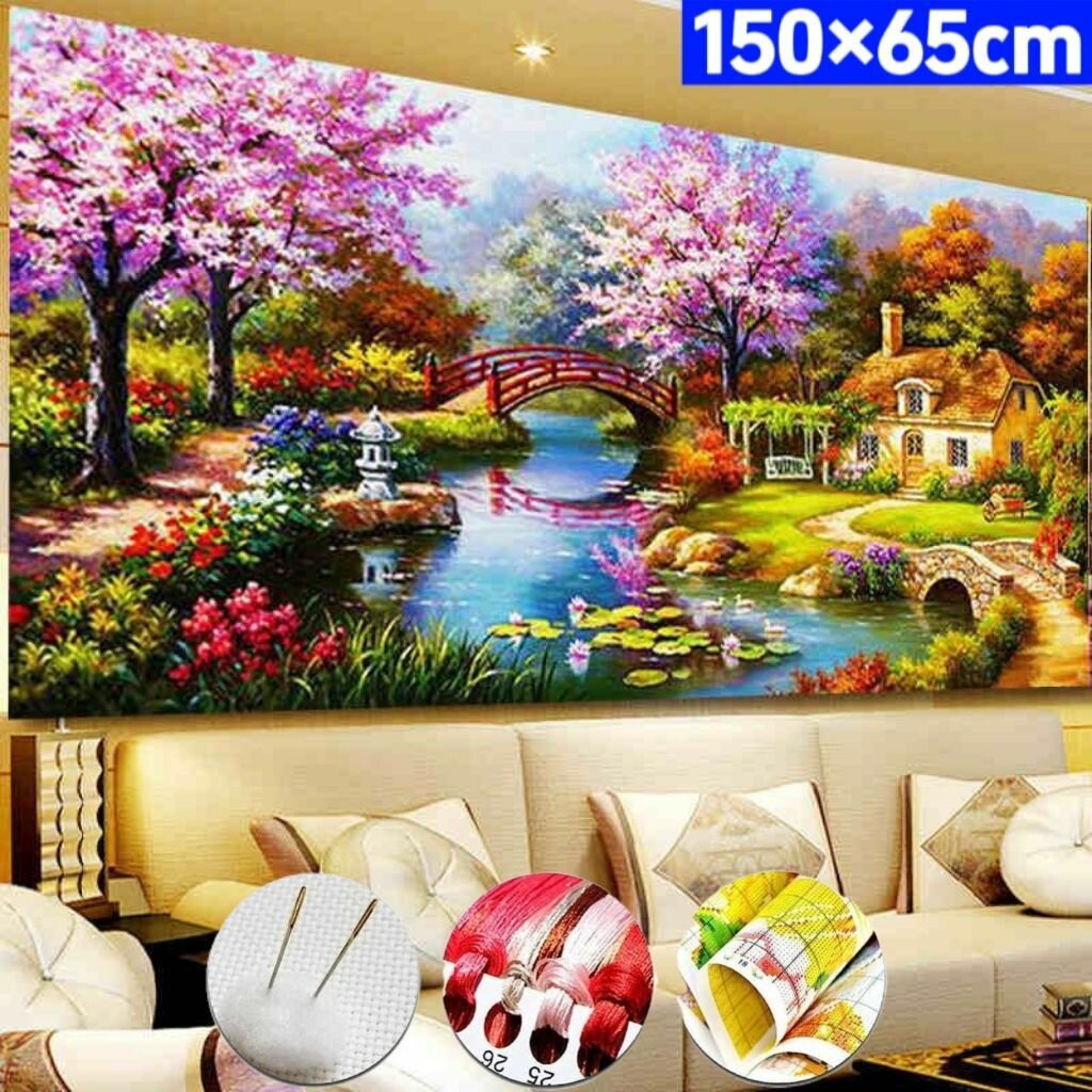 Набор для вышивания крестиком, вышивка крестиком, Сад мечты, 11CT 150х65см (без рамки)