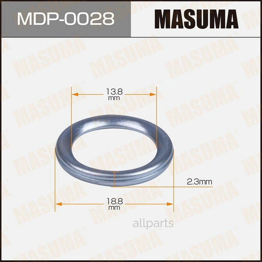 MASUMA MDP0028 шайба прокладка для болта маслосливного MASUMA, MITSUBISHI 13.8X18.8X2.3 УП.50