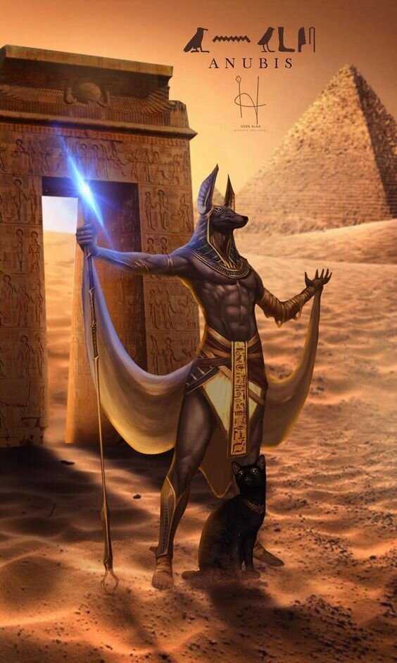 Алмазная картина "Анубис Египетский Бог Смерти" 5D DIY Круглый Алмаз 40х50см