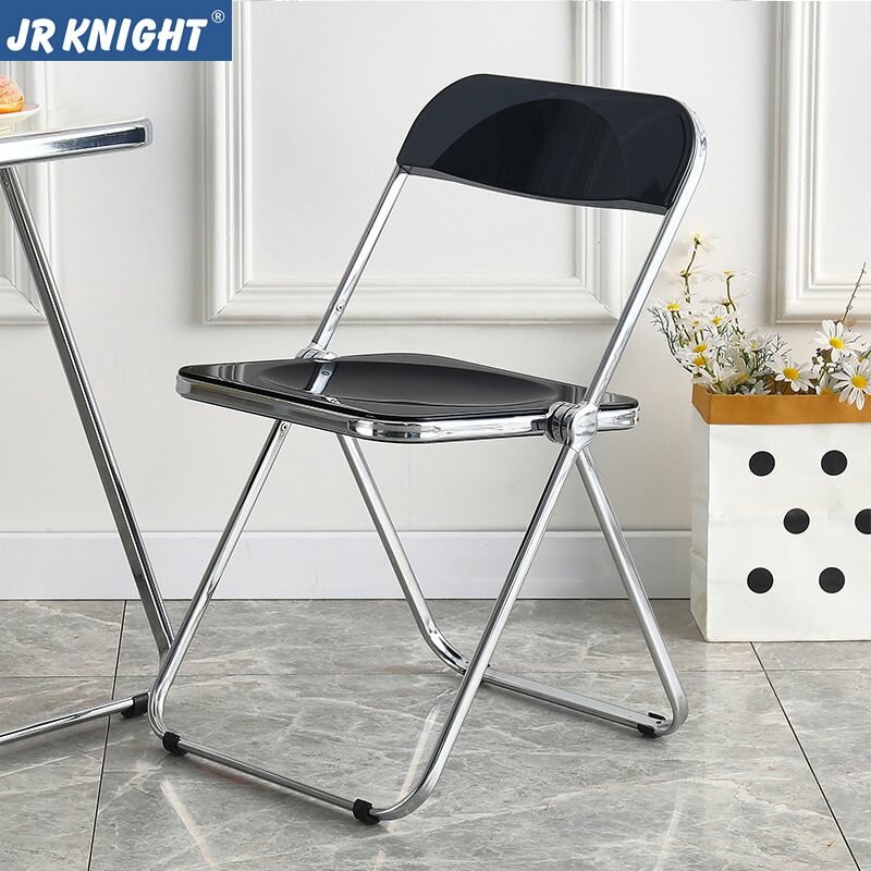 Складной акриловый стул со спинкой для дома, кухни, гостиной и спальни