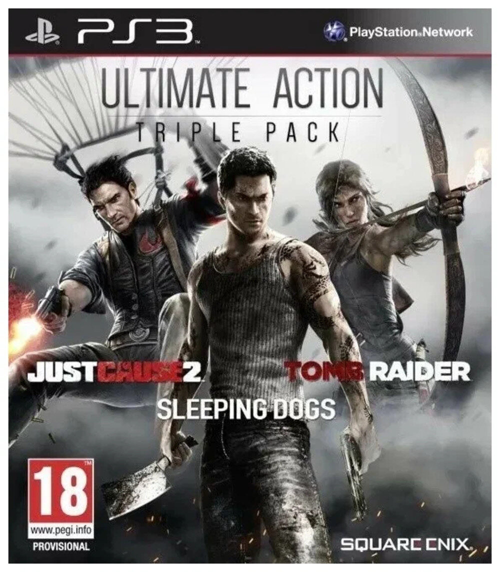 Игра для Playstation 3: Ultimate Action Triple Pack (Just Cause 2, Sleeping Dogs, Tomb Raider) английский язык