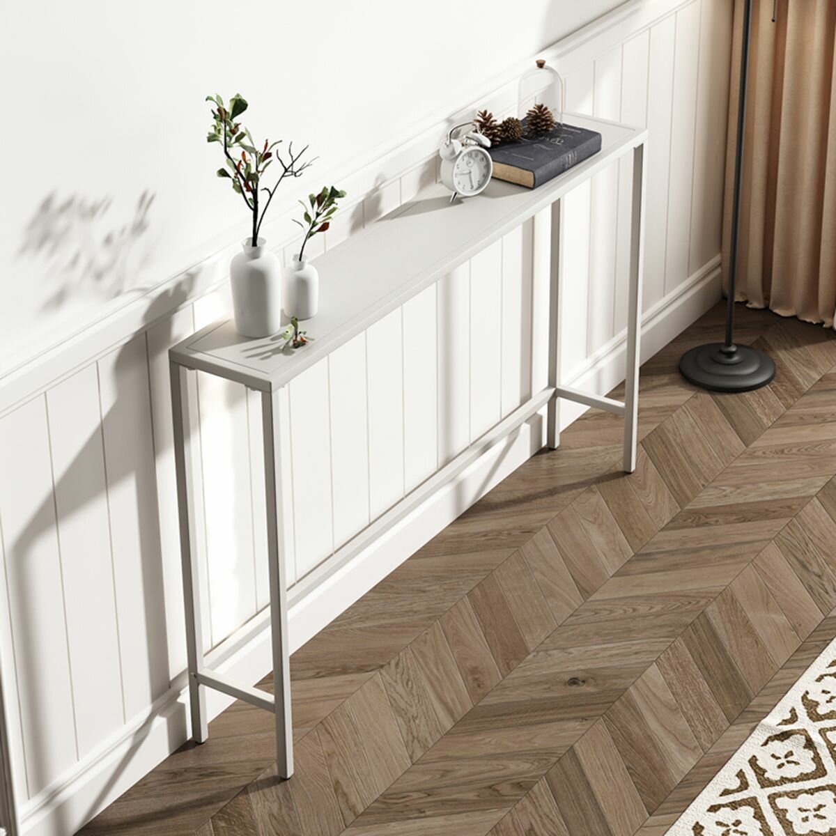 Консоль столик металлический, Незаменим для небольших квартир, Простой монтаж, Высота 75 см