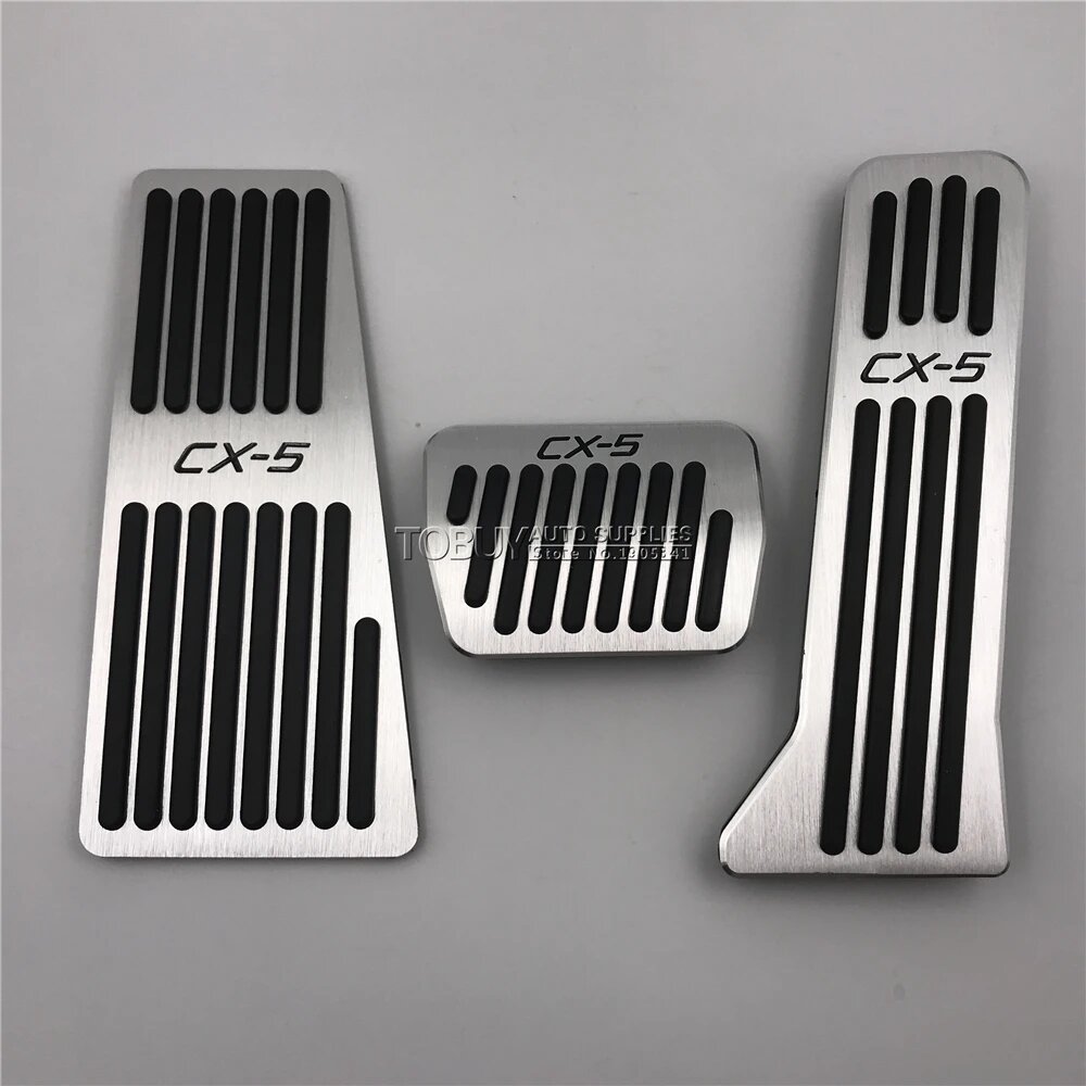 Алюминиевые накладки на педали для Mazda CX-5 (АКПП/МКПП): накладки на педаль акселератора, тормоза и упор для ноги, декоративные аксессуары для интерьера автомобиля Automatic