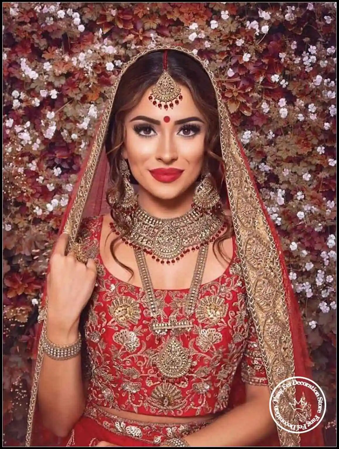 Алмазная мозаика на подрамнике "Индийская невеста" круглые бриллианты 40х50см