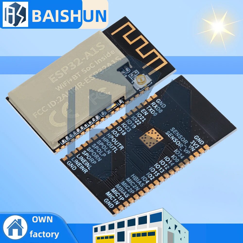 Оригинальный модуль ESP32 WiFi + Bluetooth — плата разработки последовательного порта Wi-Fi, аудио и ESP32-A1S