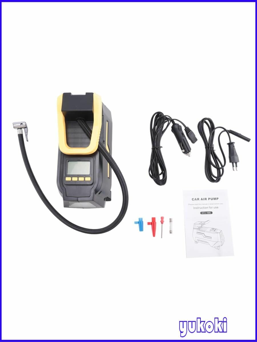 S0Автомобильный Насос Переменного/Постоянного Тока 12В Для Шин Воздушный Компрессор Цифровой Со LED Подсветкой Шнурами Питания Дома 220 Вилка Европейского Стандарта