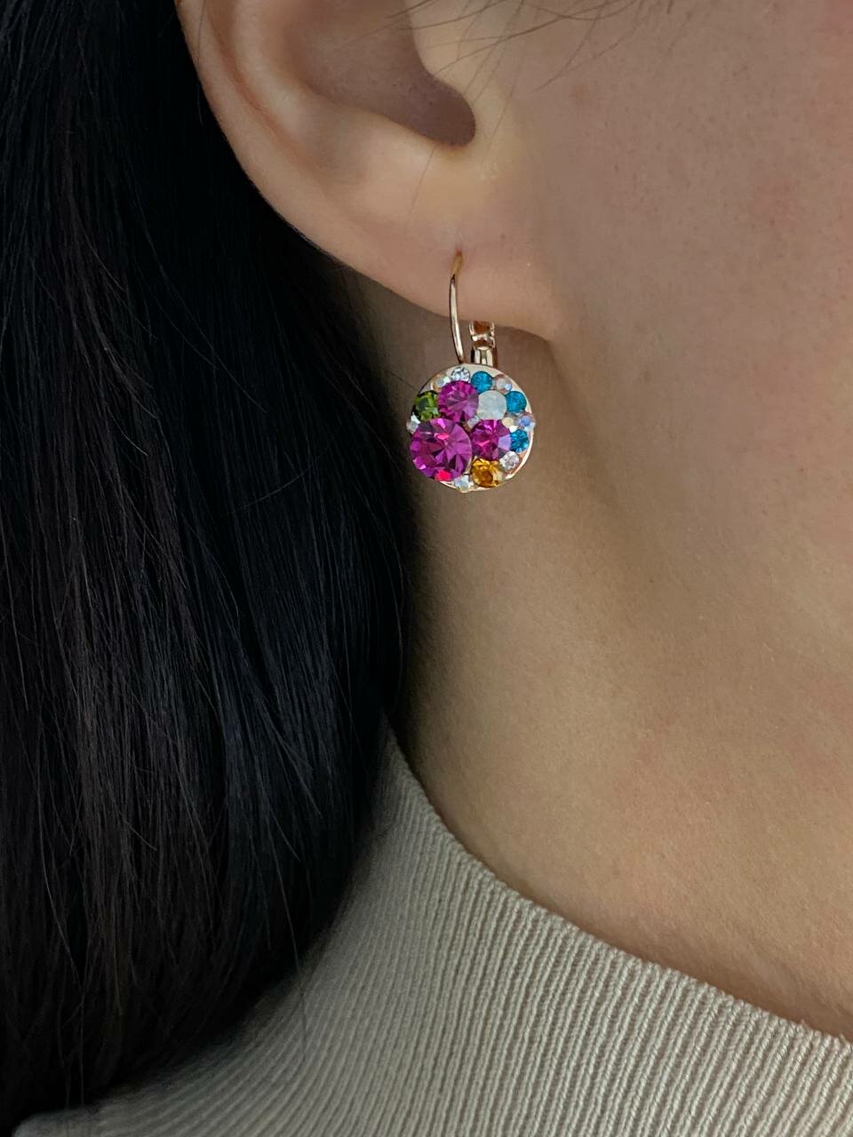 Серьги, кристаллы Swarovski