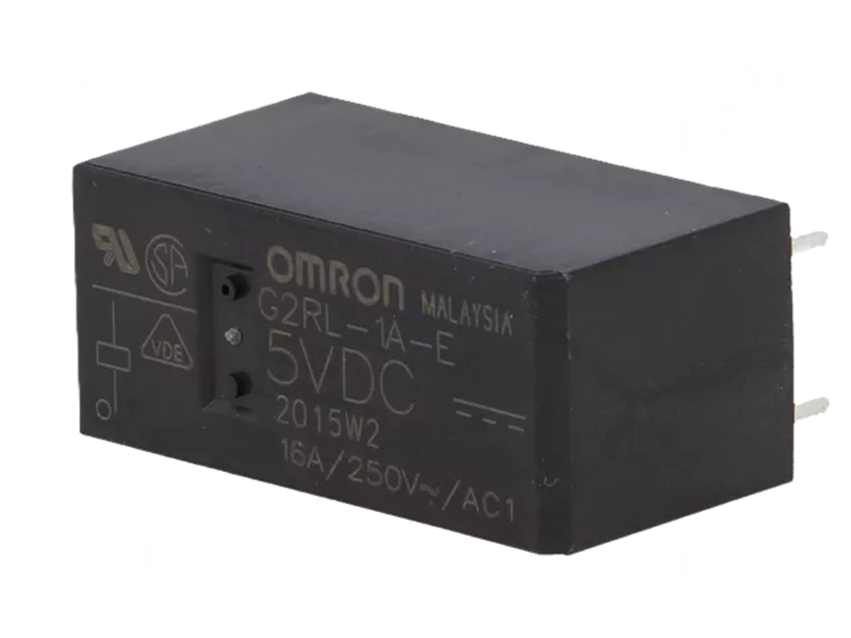 Реле OMRON G2RL-1A-E DC5 силовое катушка 5В 16A один контакт на замыкание (29x12.7x15.7)мм монтаж в отверстие, 1 шт