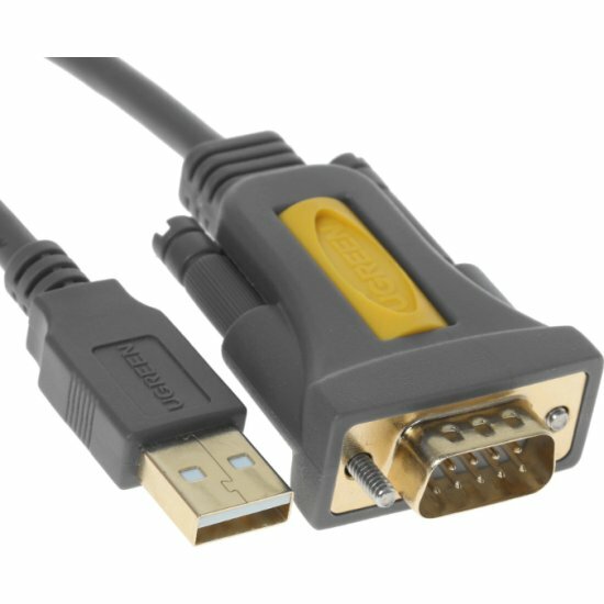 Кабель Ugreen USB-A - DB9 RS-232, 2 м, черный(20222)