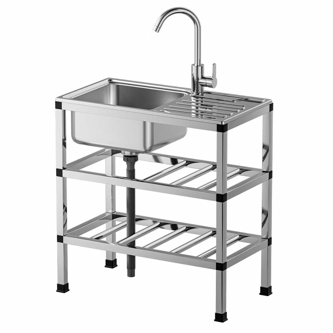 Трехуровневая мойка из нержавеющей стали 430х780mm