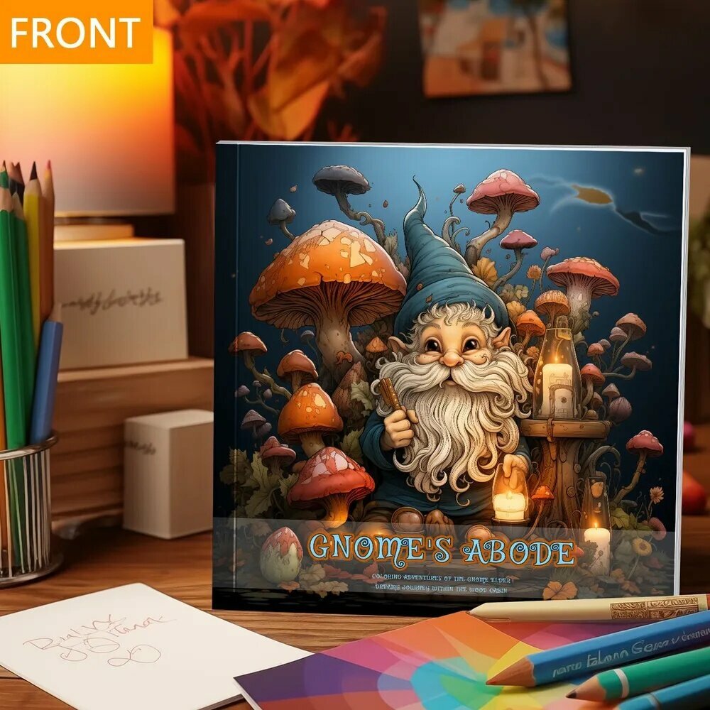 Книжка-раскраска в стиле гномов, Альбом для рисования Гном, высокое качество Книга каракулей 20 см*20 см, подходит для раскрашивания как взрослыми, так и детьми