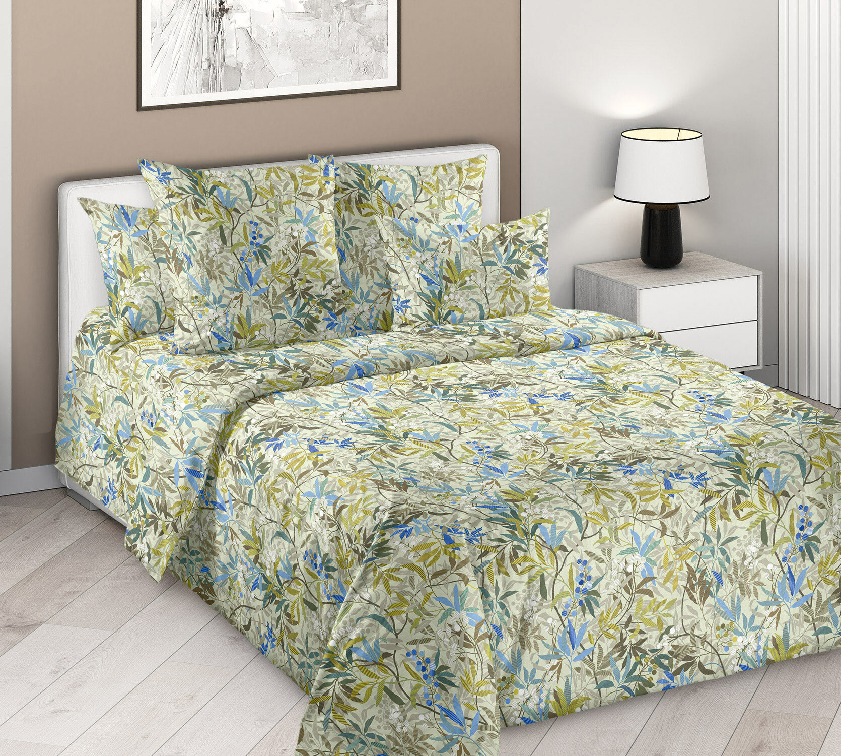 Постельное Белье "Очерк арт 6100ЛН" Семейный из Перкали