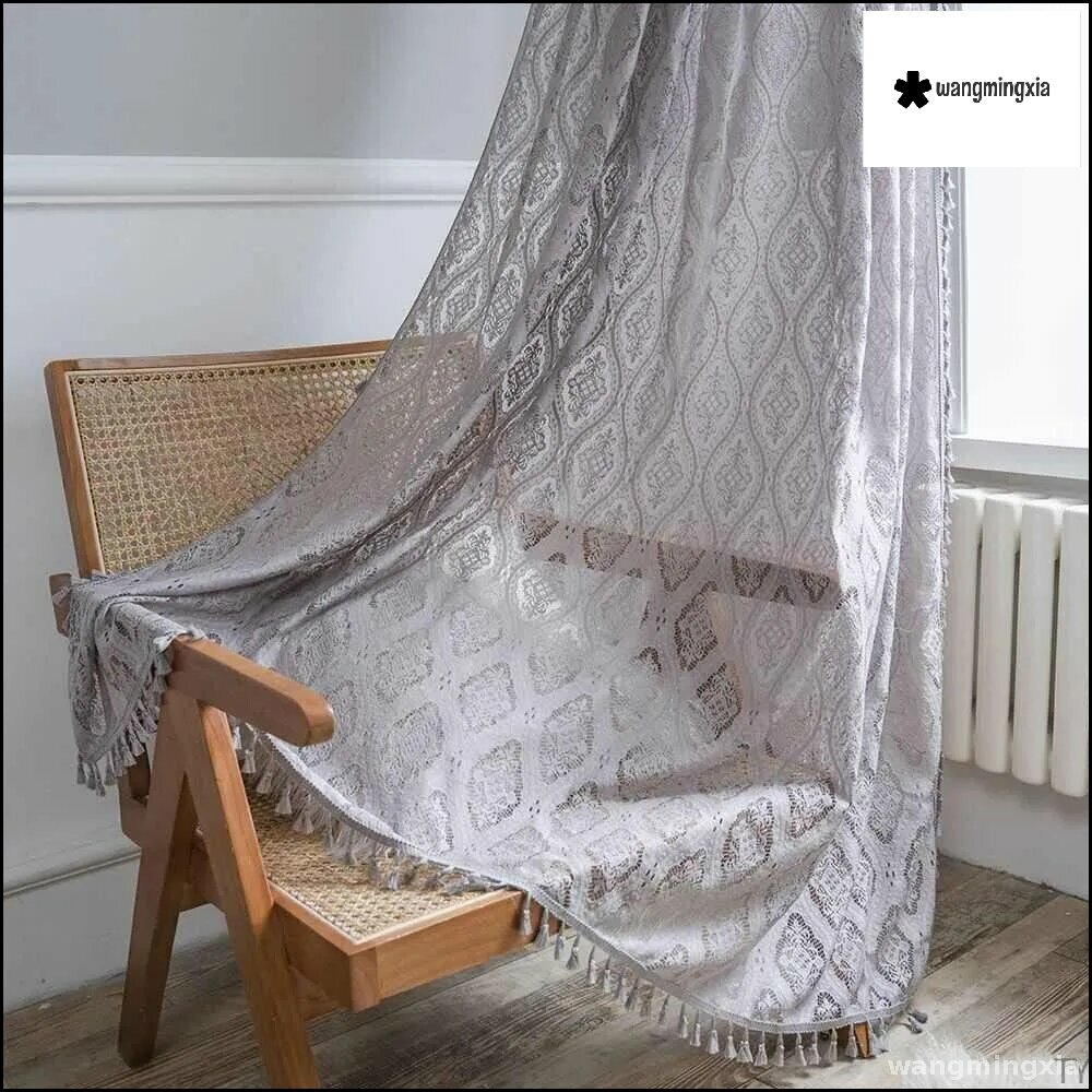 Эксклюзивная занавесь Rod pocket B из фатина 280 см полупрозрачная, Через стержень