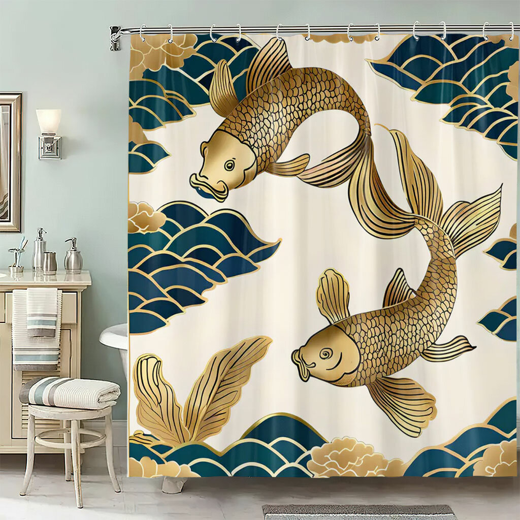 Штора Для Ванной Тканевая, Высота 180 См, Ширина 180 См, Высота 200 См, Ширина 200 См, усиленные Крючки, 12 Штук