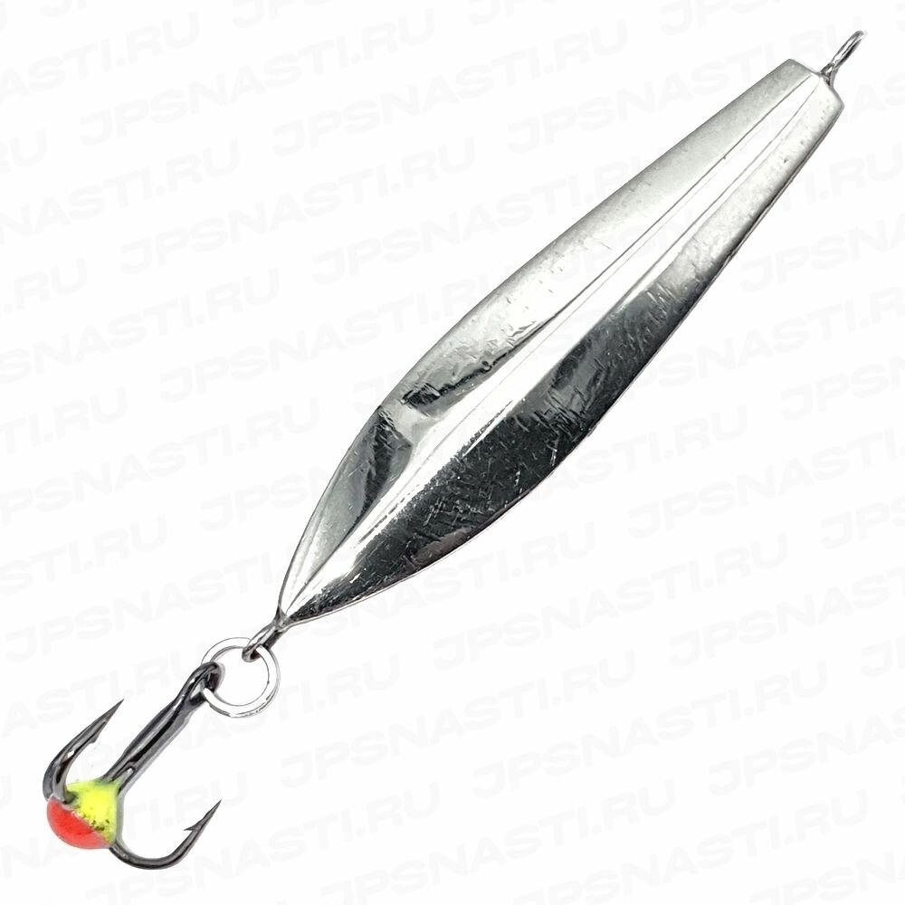 Зимняя блесна для рыбалки MaxFishing Ice Листик V, 37 мм, 3.5 гр, мельхиор-медь