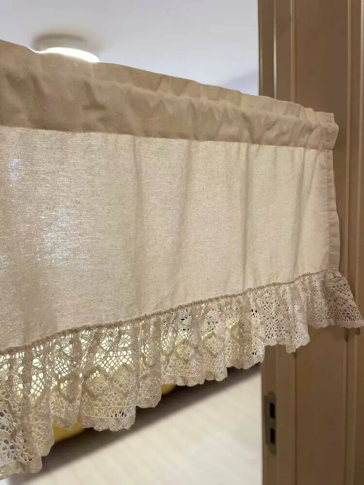 Штора гардина 70х90 см крепление Без крепления бежевый