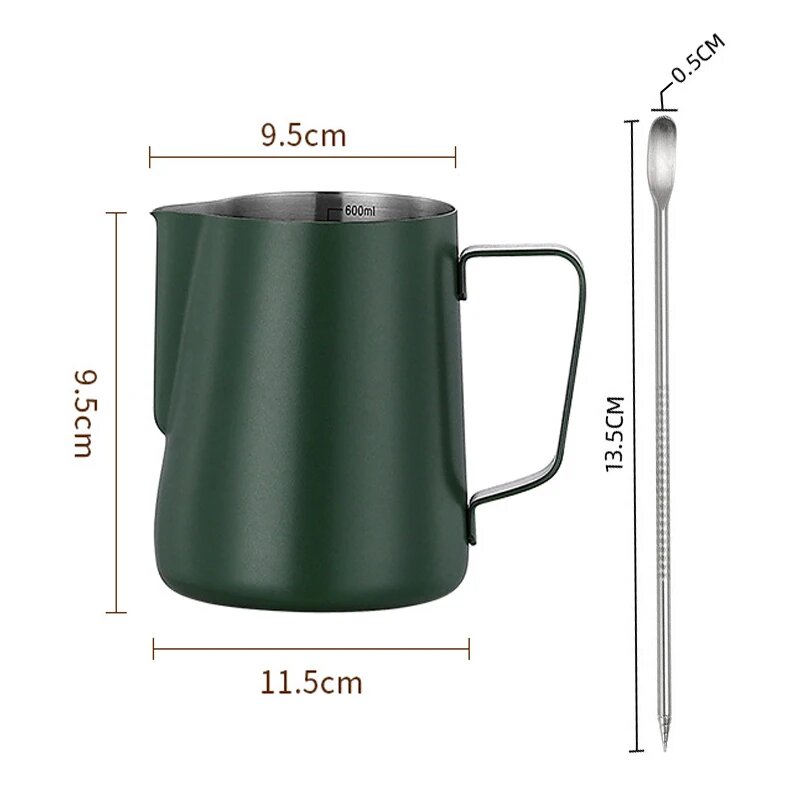 Кувшин для молока Green 600ml из нержавеющей стали
