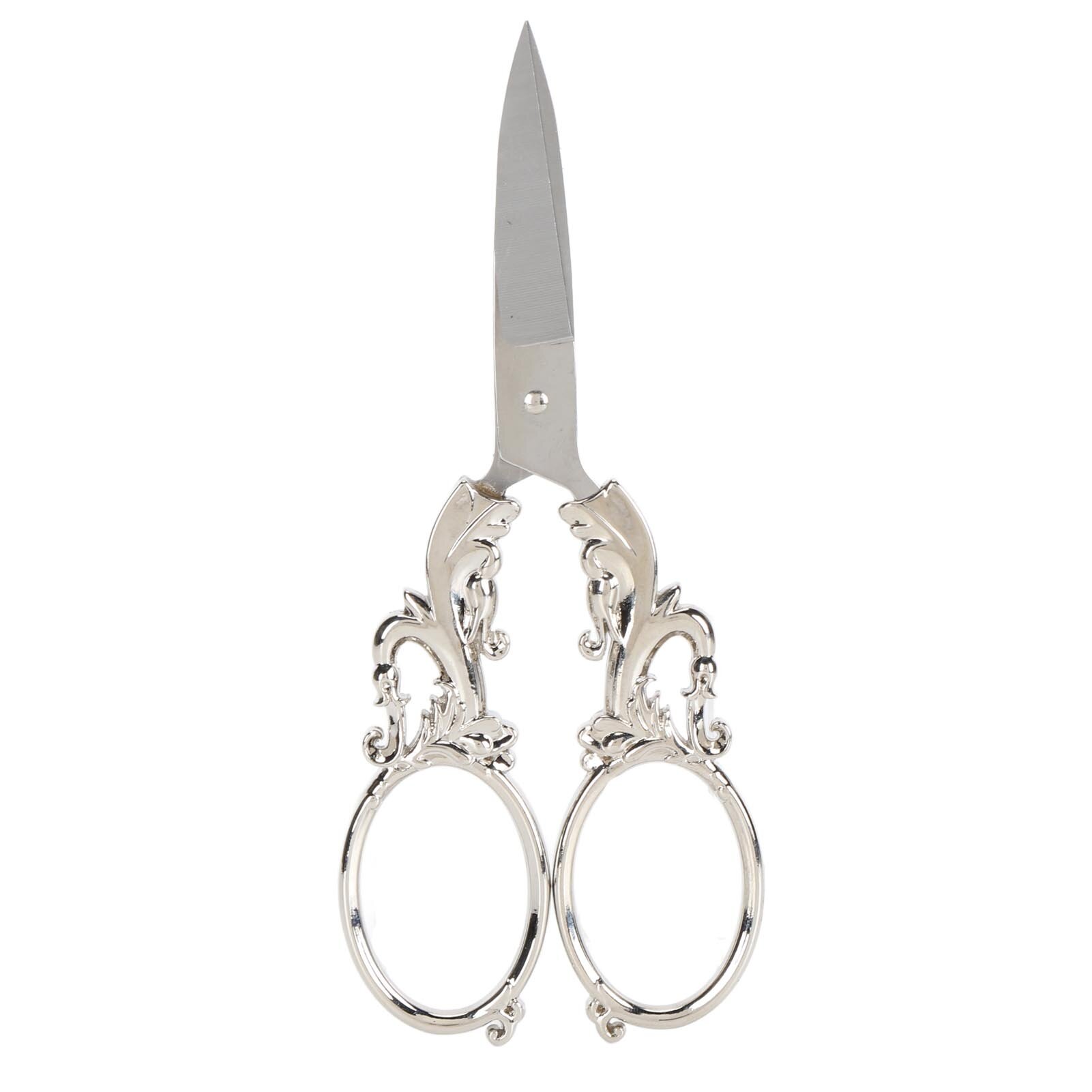5-дюймовые ножницы для вышивания с наконечником из нержавеющей стали, многофункциональные, портативные, винтажные, для проектов ручной работы, серебристые