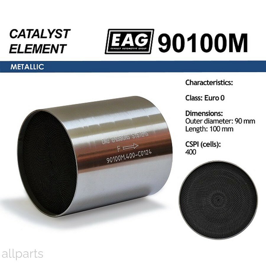 EAG 90100M Каталитический блок металл. 90x100 Euro 0 EAG