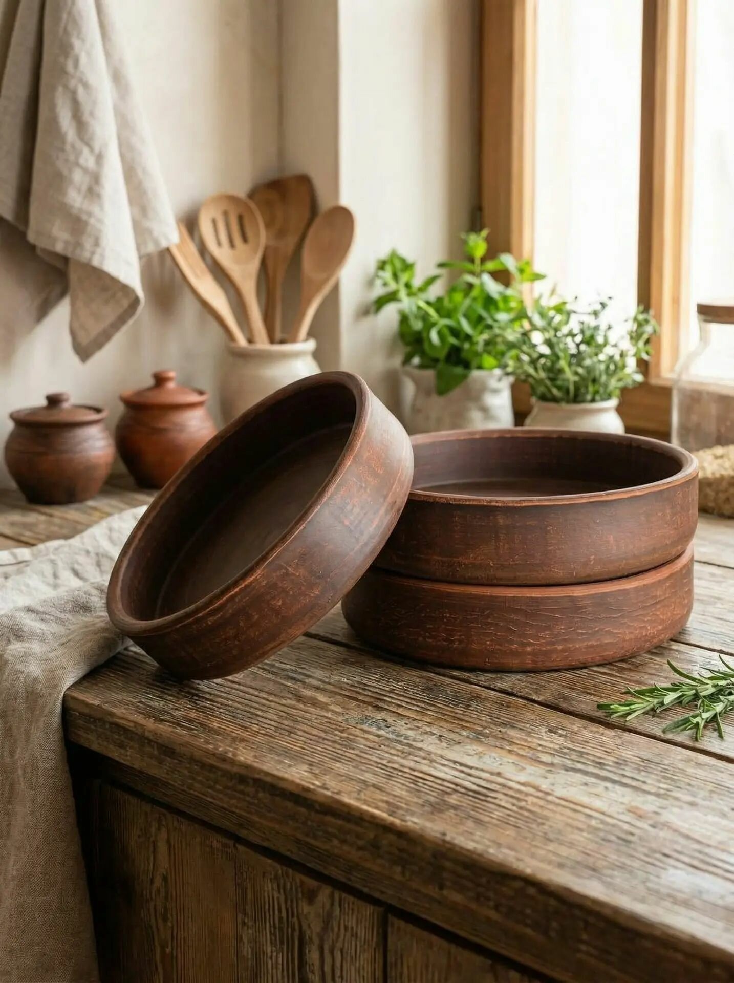 Сковорода Кеци d180мм (набор 3 штуки)красная глина