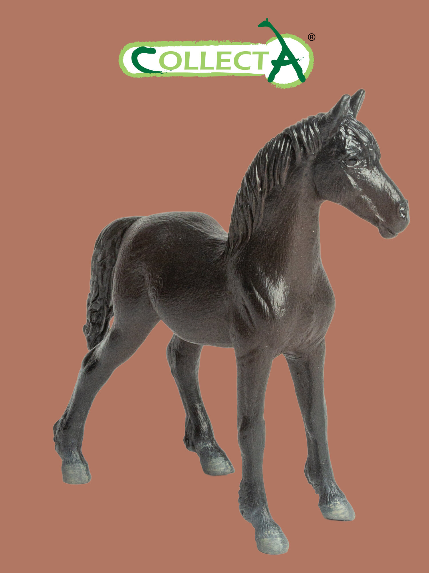 Фигурка животного Collecta Лошадь Жеребёнок Фризской лошади чёрный, 88815b