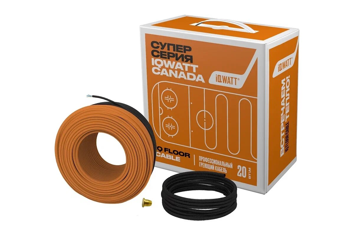 Теплый пол IQWATT IQ Floor Cable-10 линейная мощность 20 Вт/м, длина 10 м