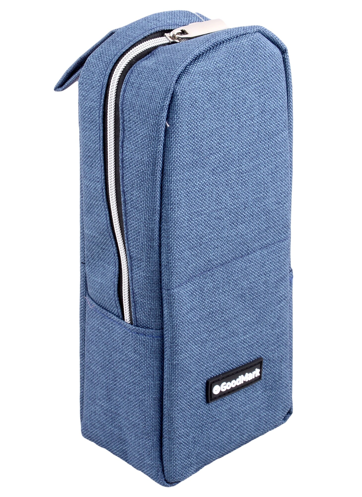 Пенал-косметичка "Private", вертикальный, темно-синий, 21х9х6 см