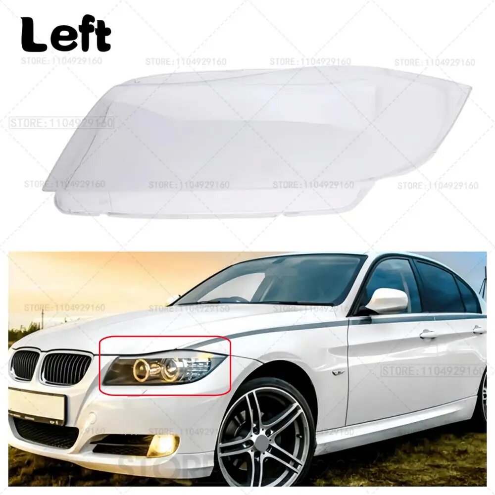 Для BMW 3 серии E90 E91 2006-2012 ксеноновые фары, крышки линз, прозрачный корпус автомобильной лампы, прозрачный абажур, корпус автомобильных фонарей Left-E90