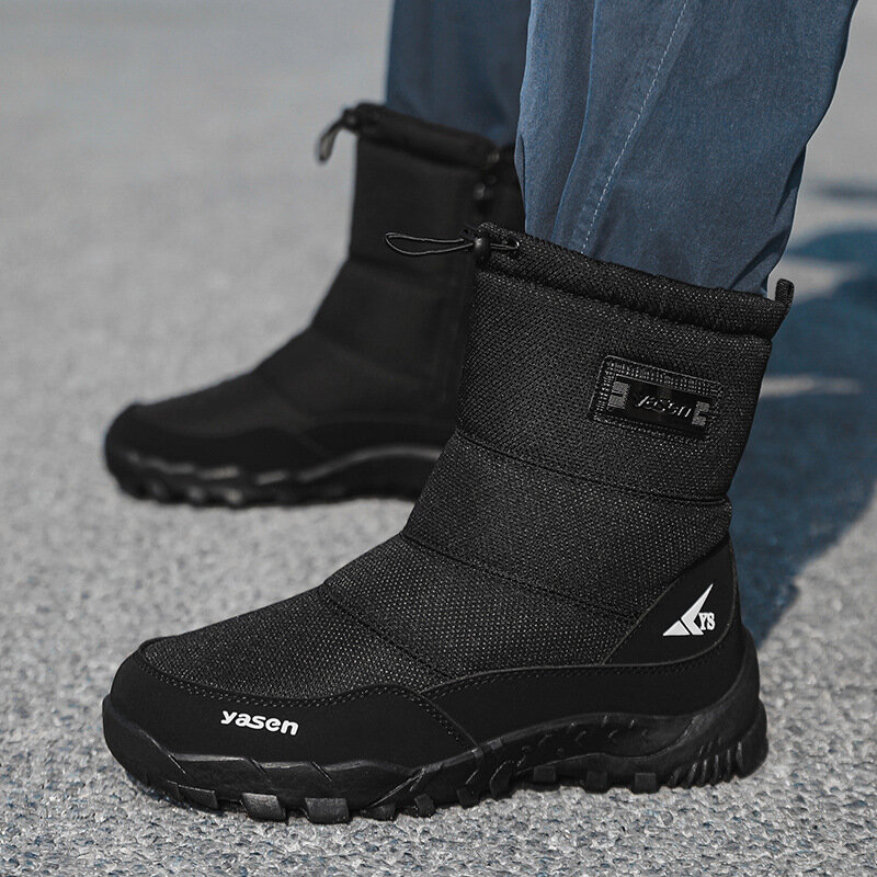 Новые зимние сапоги на флисовой подкладке и с утеплителем, теплые хлопковые ботинки средней высоты для активного отдыха, водонепроницаемые и нескользящие хлопковые сапоги для мужчин и женщин.