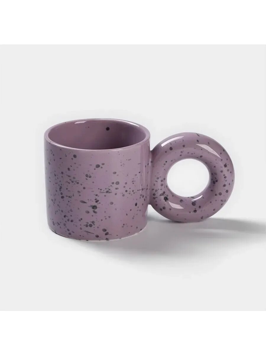 Кружка керамическая «Бублик», 300 мл, цвет сиреневый