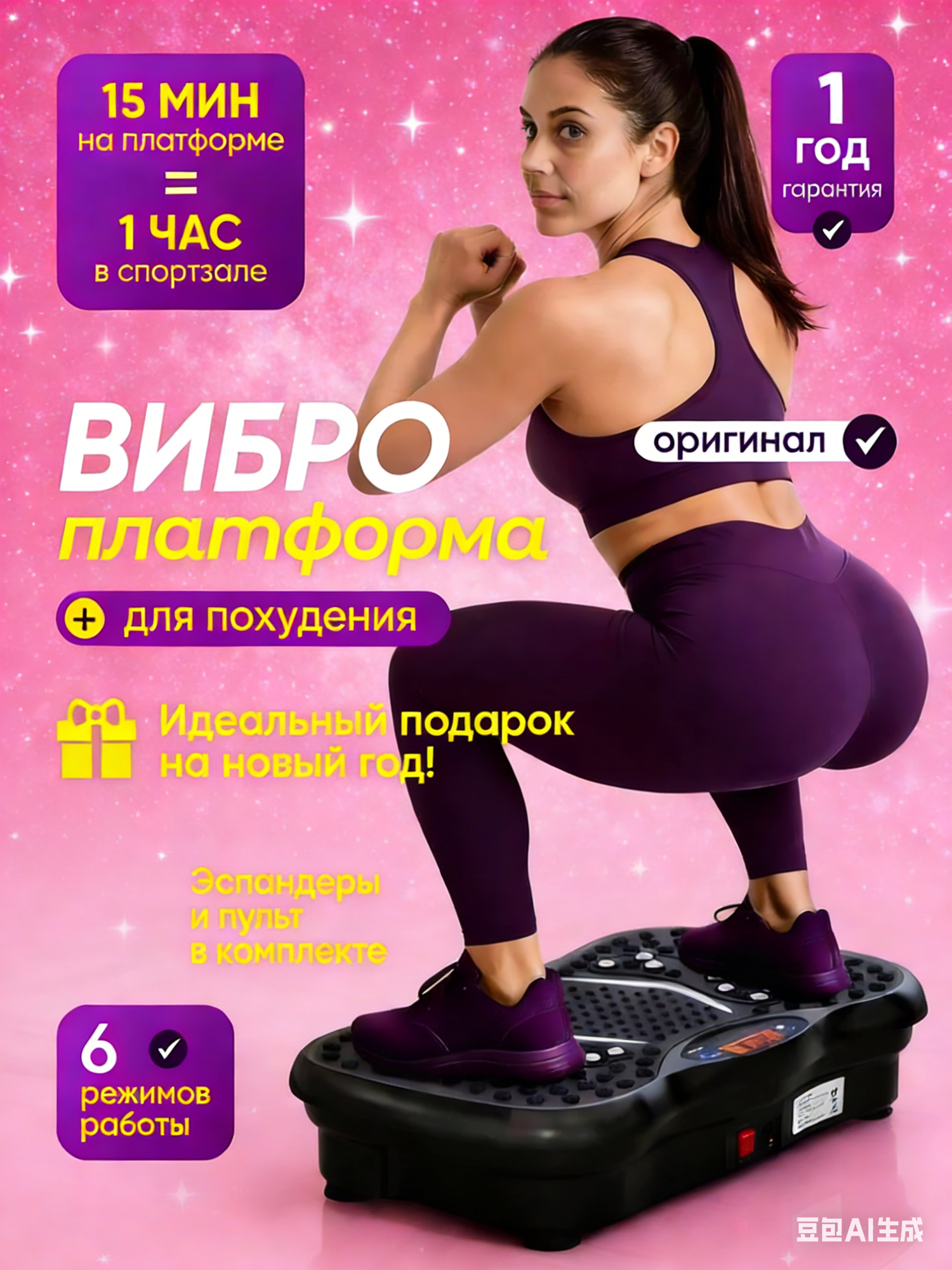 Виброплатформа-дрябломассажер, горизонтальная, до 150кг, 99 скоростей