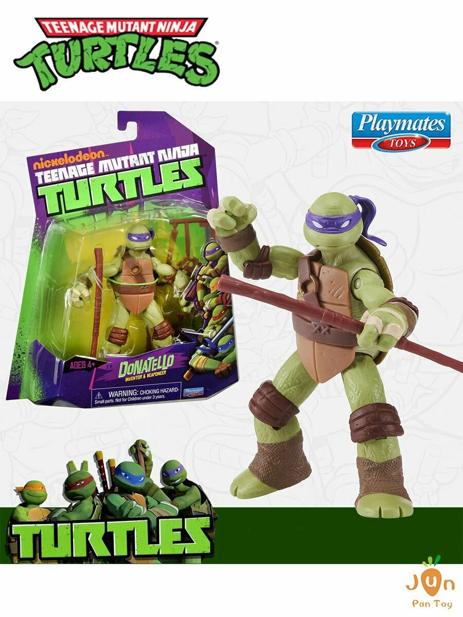 Фигурка Черепашки Ниндзя Nickelodeon TMNT Donatello Classic Action Figure / Шарнирная кукла Донателло высотой 11 см, Подходит для подарков на день рождения мальчикам старше 4 лет