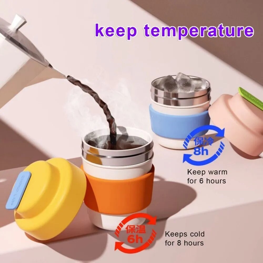 Термокружка CHAKO LAB® 0.33 л Керамическое покрытие SUS316 330 мл. Кокосовый зеленый холодный напиток, для кофе — фото 1