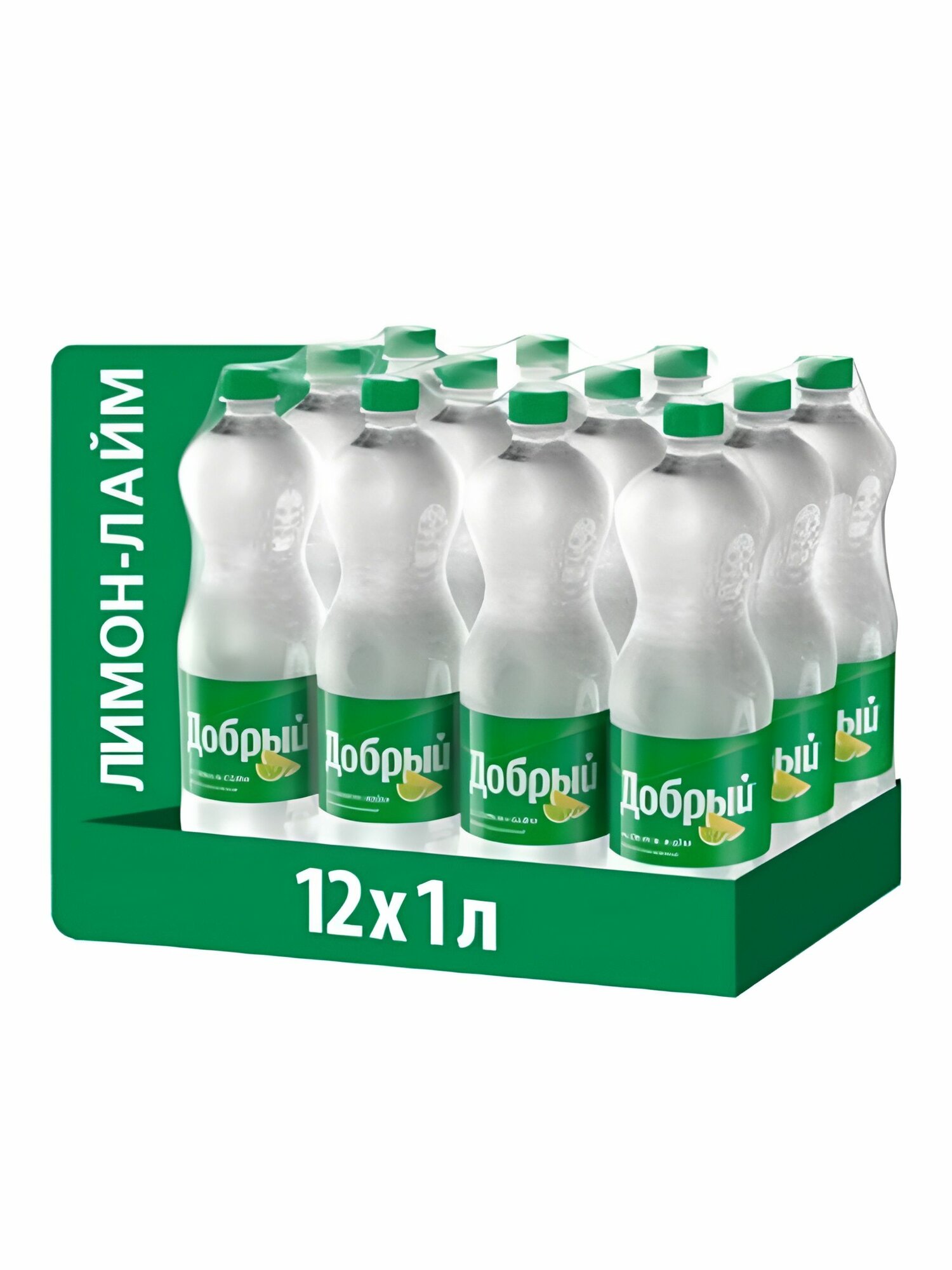 Напиток Добрый Лимон-лайм газированный 1 литр. ПЭТ. Упаковка 12 шт.