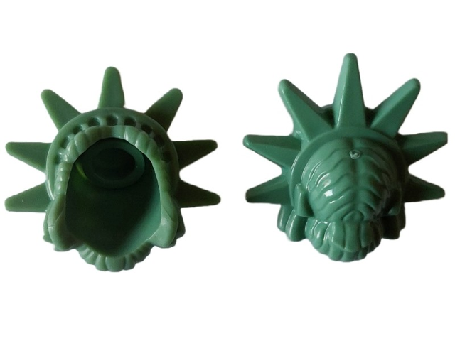 Minifigure, Hair Female with Spiked Tiara (Lady Liberty) - Hard Plastic, 75872 Sand Green U