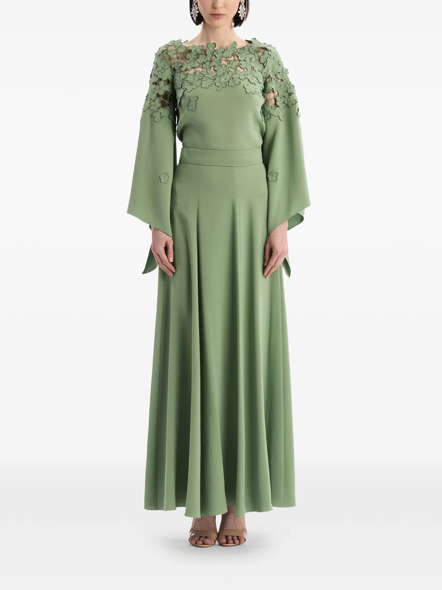 Юбка Oscar de la Renta Georgette, размер 14, green — фото 1